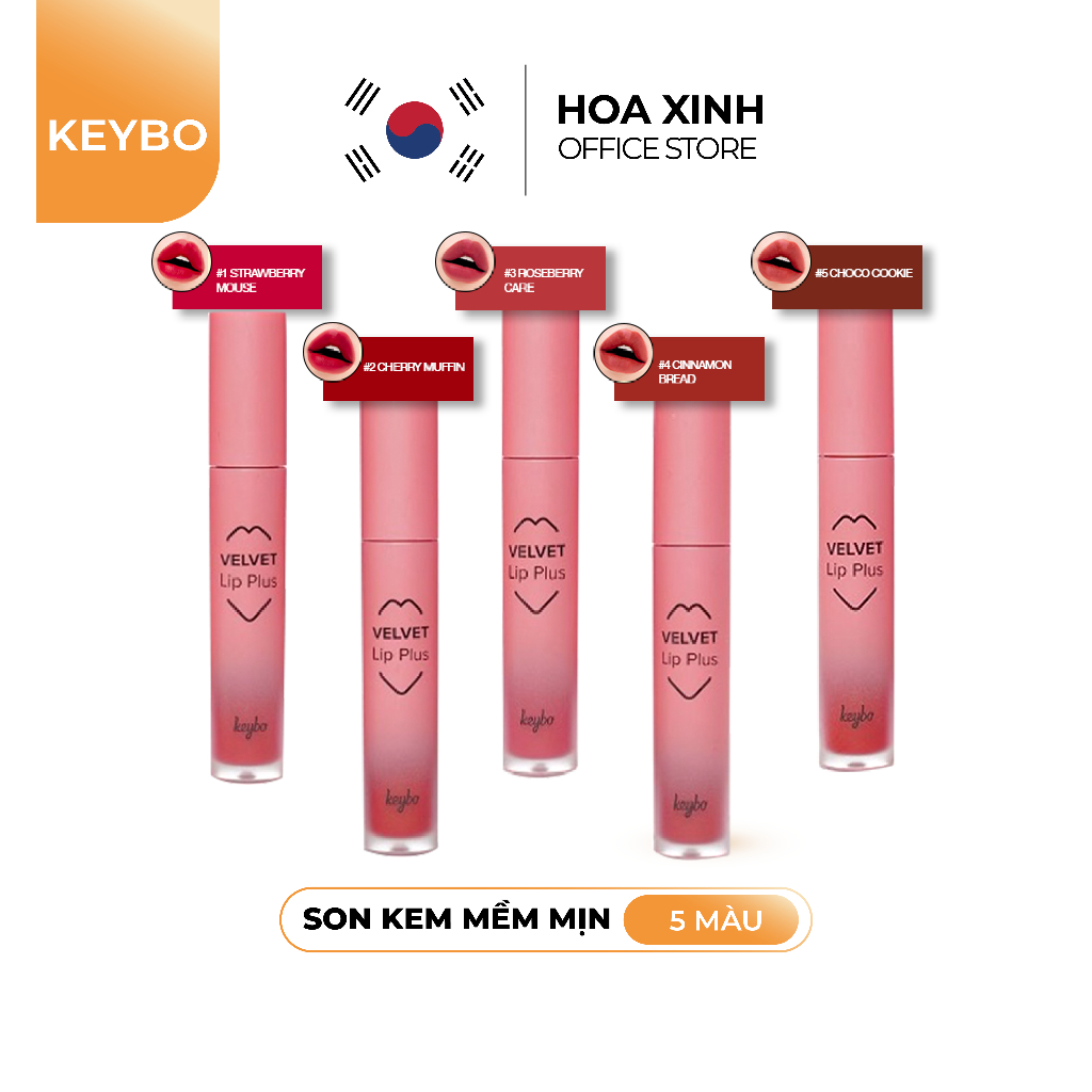 Keybo Velvet Lip Plus Cake Flavor Matte Cream 4.5g (5 Colors) | Shopee ...