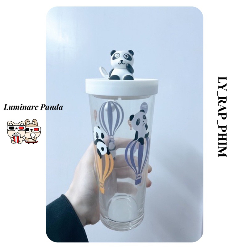 Luminarc Panda Glass Lid 425ml [Real Picture] With Straw | Shopee ...