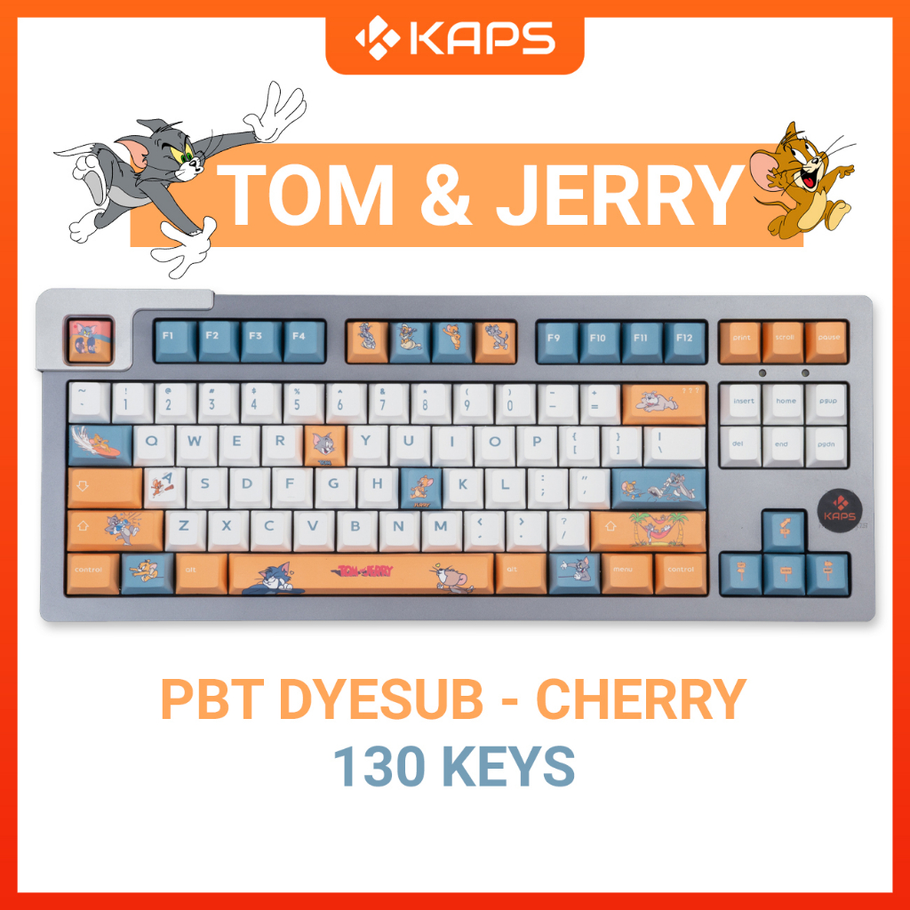 Tom and Jerry Keycap plastic PBT profile Cherry in dyesub 130 buttons ...