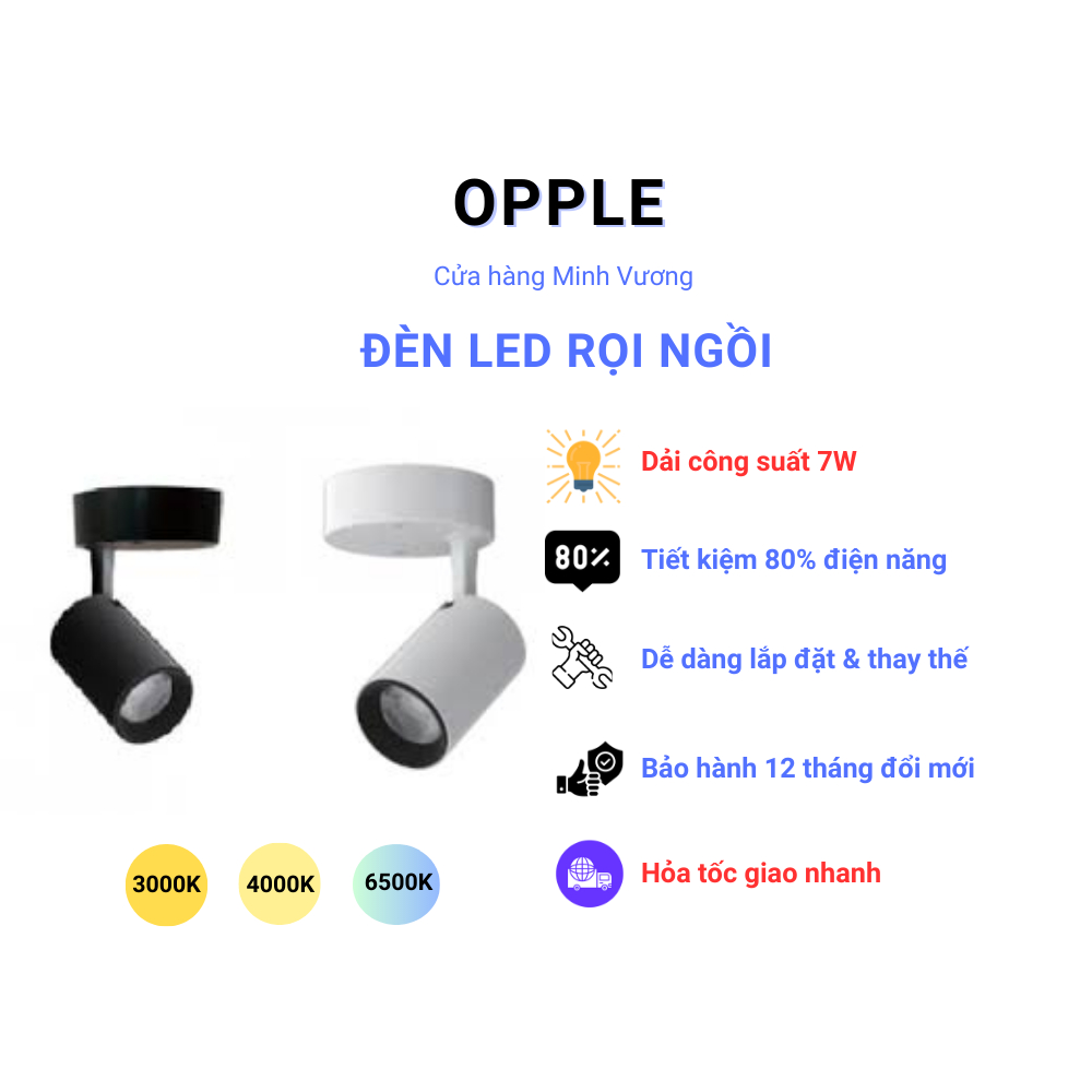 Opple 7W seat base LED spot light, wall or ceiling mounted | Shopee ...