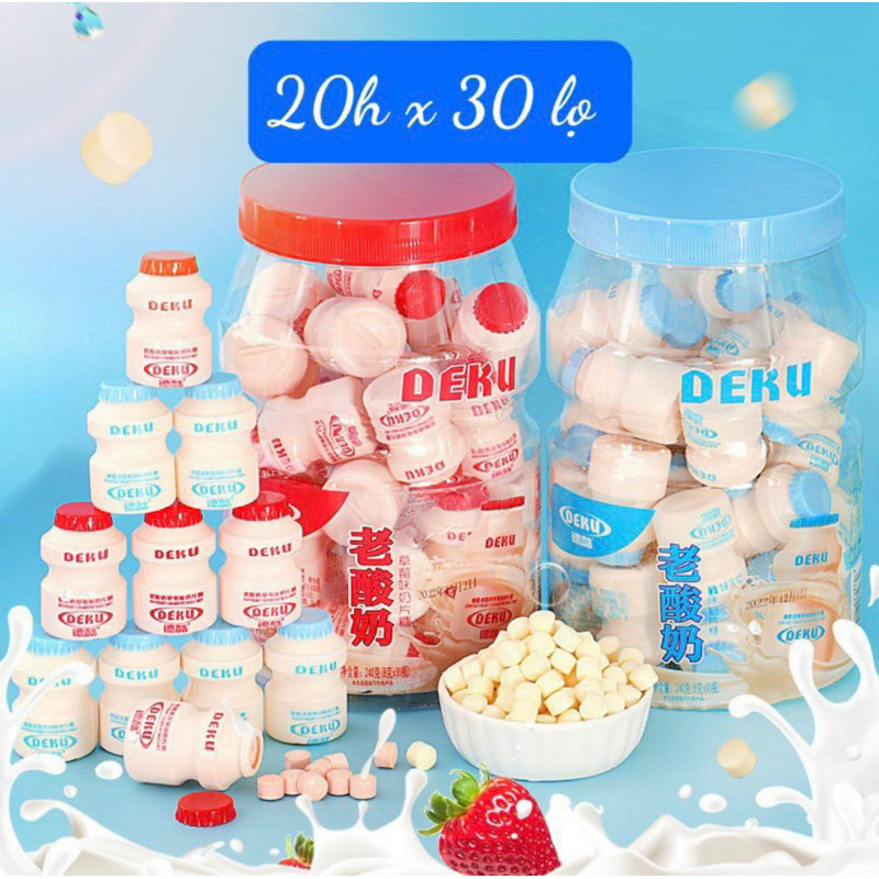 1 big box of 30 small jars of delicious deku yogurt candy | Shopee ...