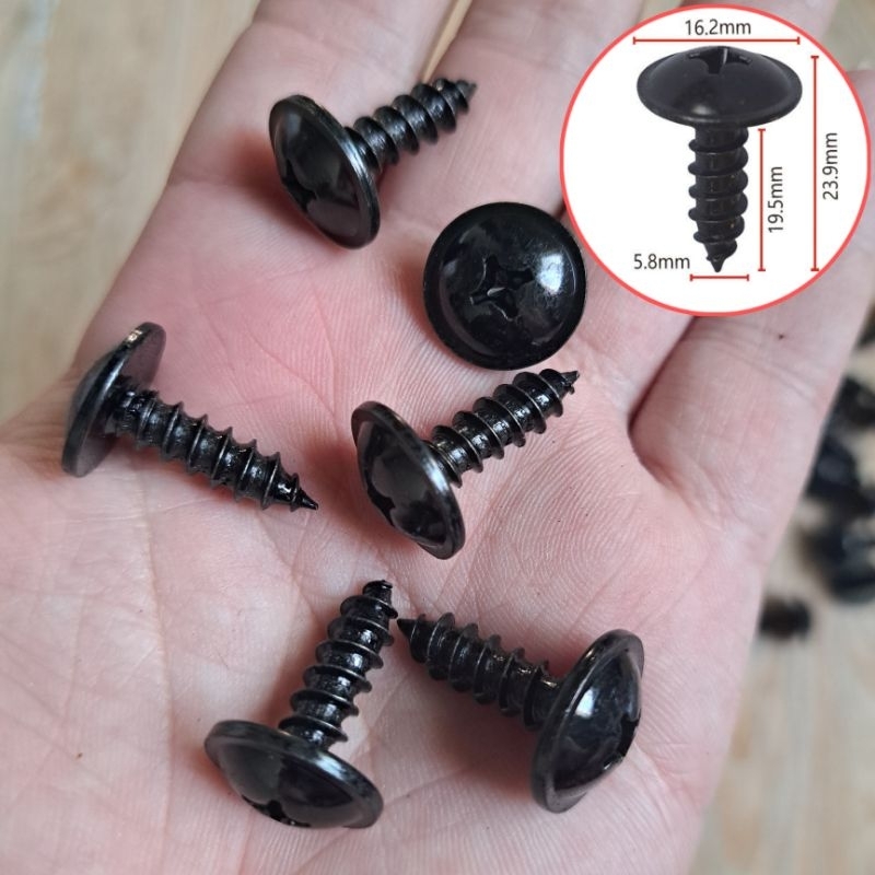 Set of 20 6mm powder-coated rivets to mount specialized Honda car ...