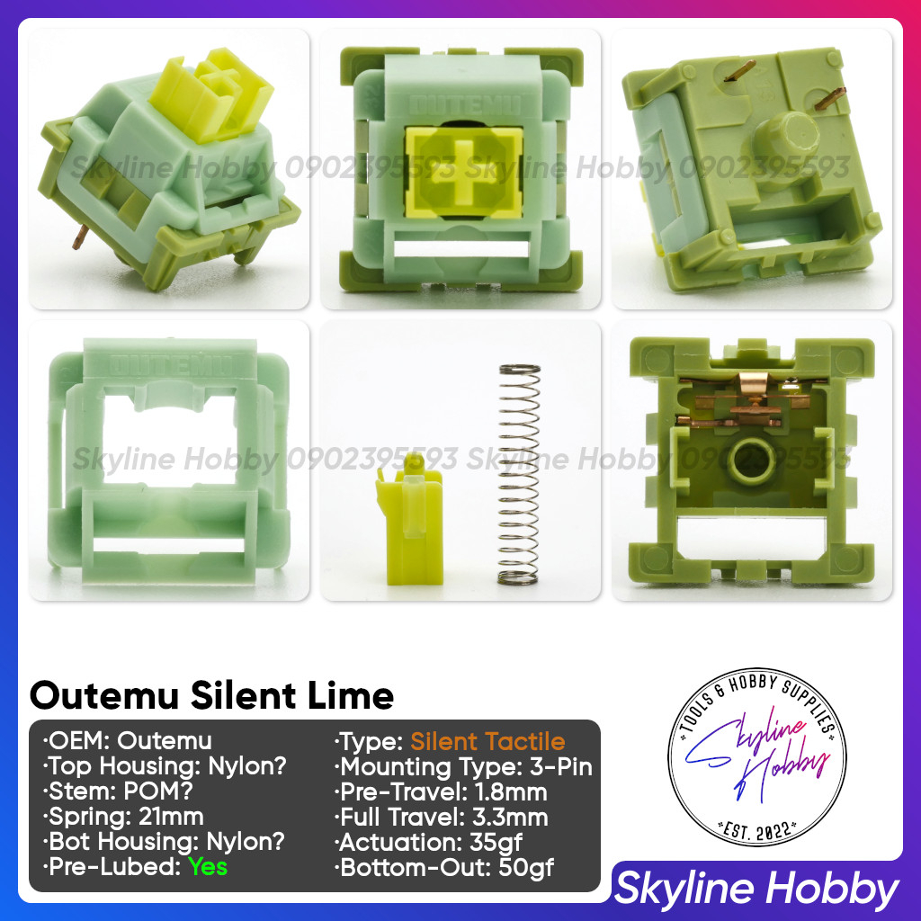 Outemu Mechanical keyboard Switch - Silent Peach V2, Silent Lime V2 ...