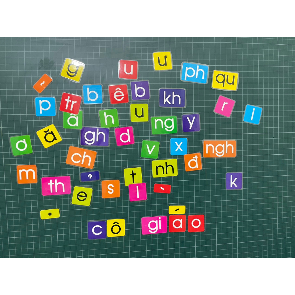 Plastic laminated Vietnamese digraph letter set (with stamps included ...