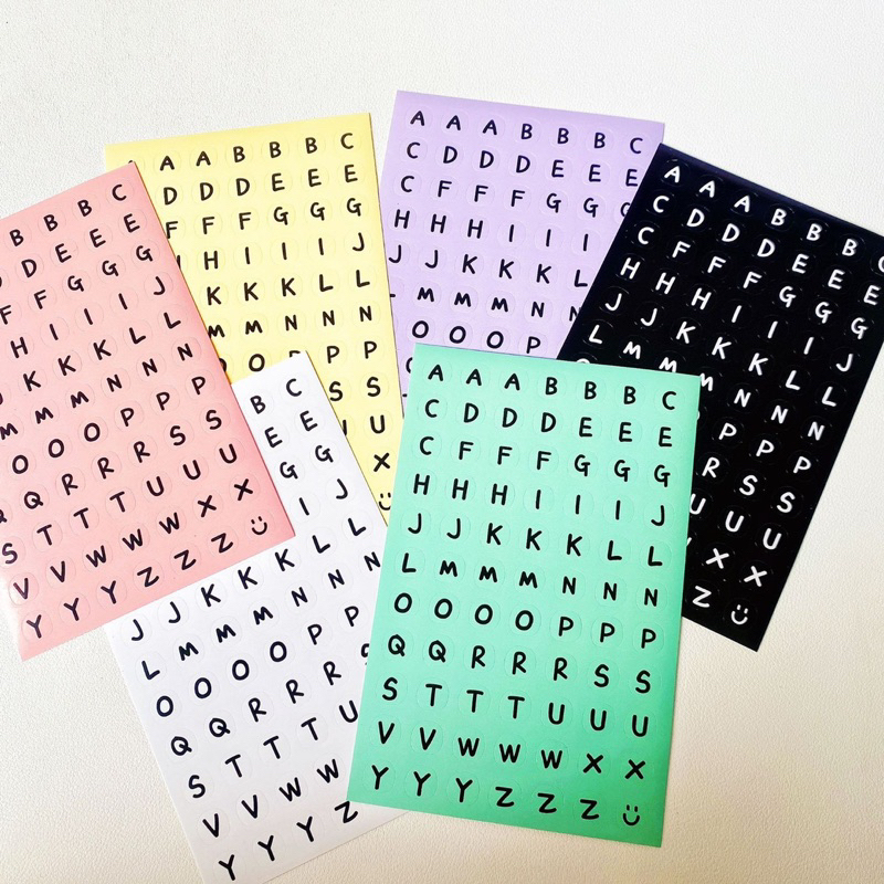 Sticker sheet with English numbers/letter patterns suitable for ...