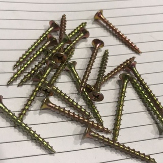 Gold screws, countersunk gold wood screws of all sizes - 100gr | Shopee ...