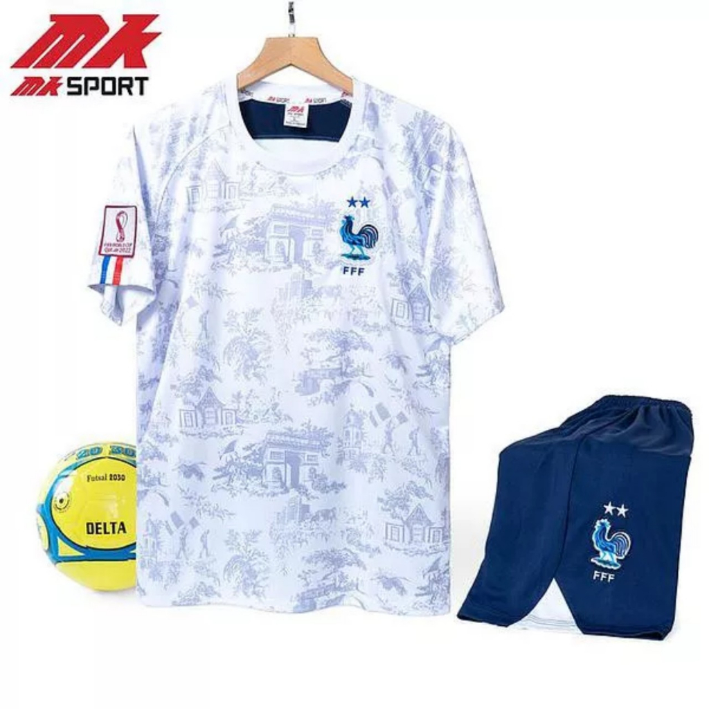 French CUP Football Team White Pattern 2022, France WORLD CUP 2022 ...