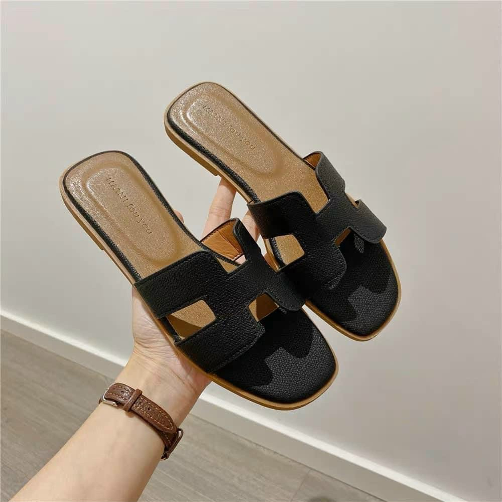 Women's H-shaped sandals with rough leather, super pretty, Hm sandals ...