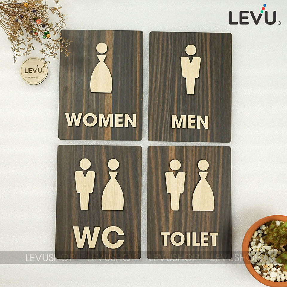 Men's Women's WC panel decorated with wood embossed 3D adhesive toilet ...