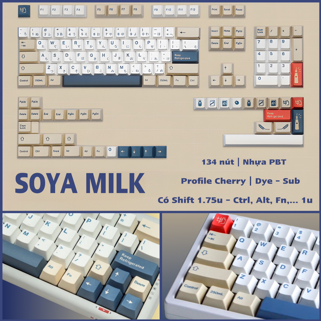 Gmk SoyaMilk Keycap high quality PBT plastic printed with Dye Sub (Key ...