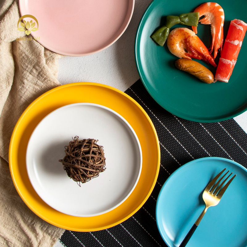 Ceramic plate, MS05 decorative food plate decorated with colorful ...