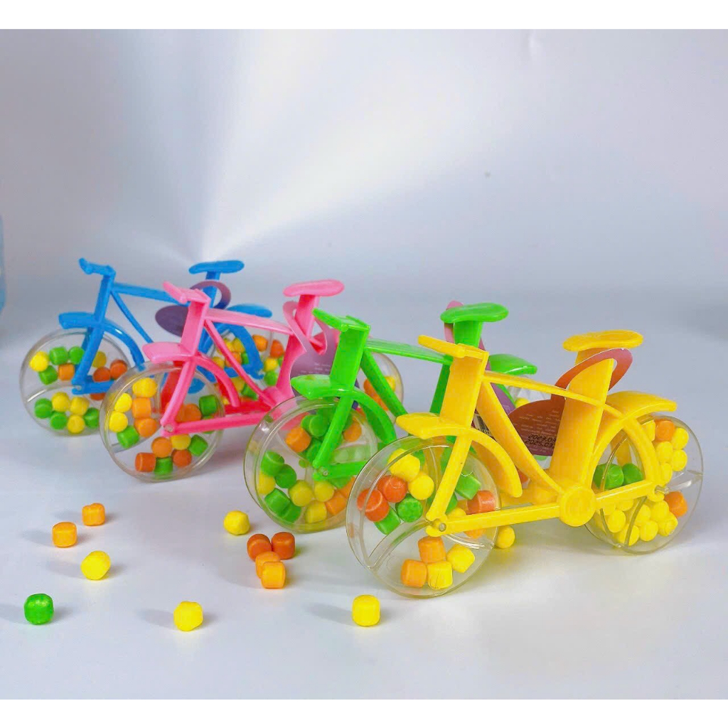 Set of 4 cute multicolored bicycle-shaped fruit-flavored candies (8g ...