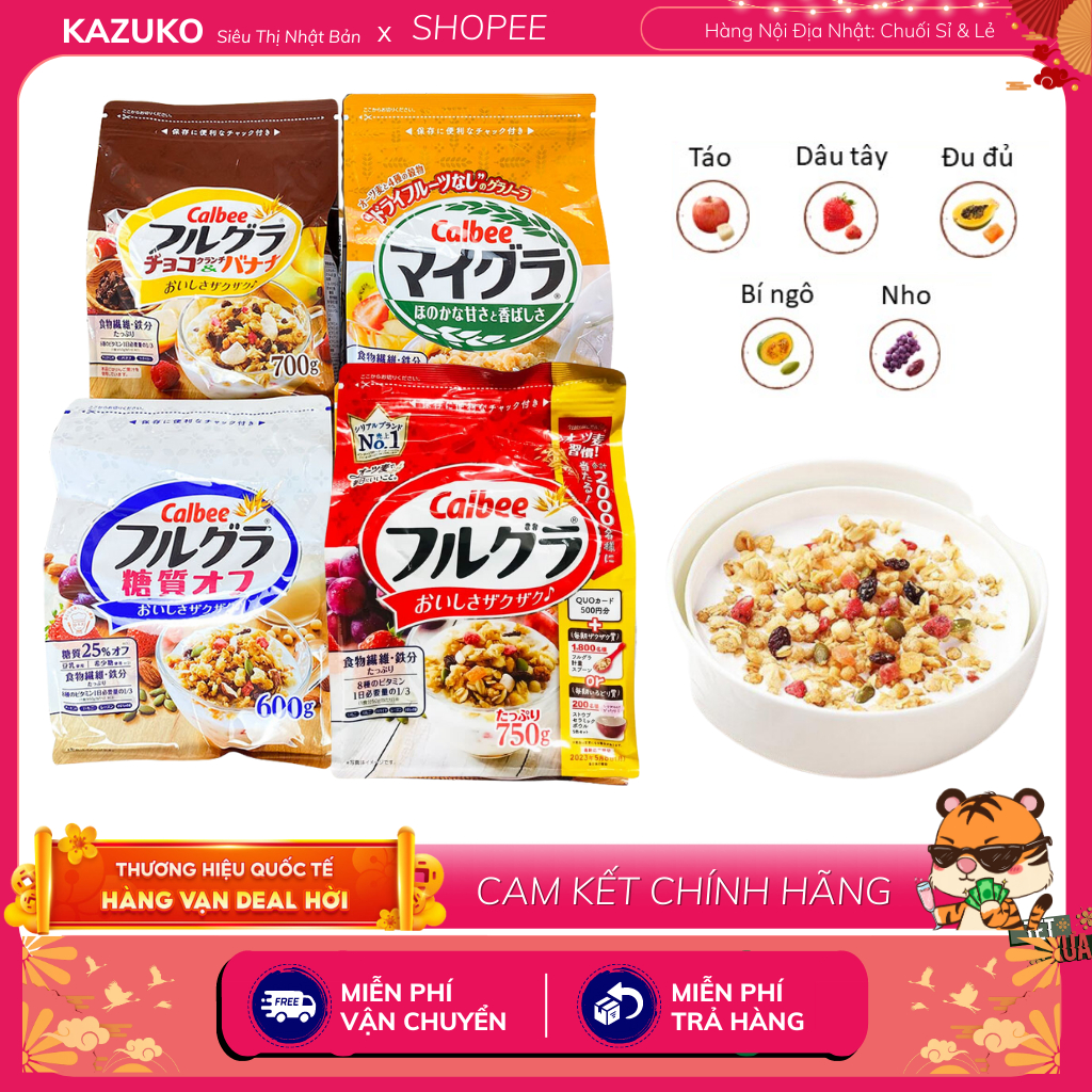Japanese Calbee breakfast cereal - Oatmeal fruit cereal for weight loss ...