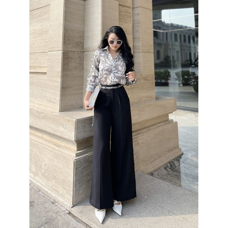 Femei - SARA PANT - Wide-legged trousers (3 colors) | Shopee Philippines