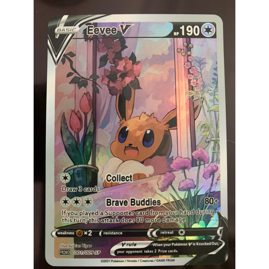 Pokemon Eevee V Card -001/009Sp promo Alternate Art Ultra Rare | Shopee ...