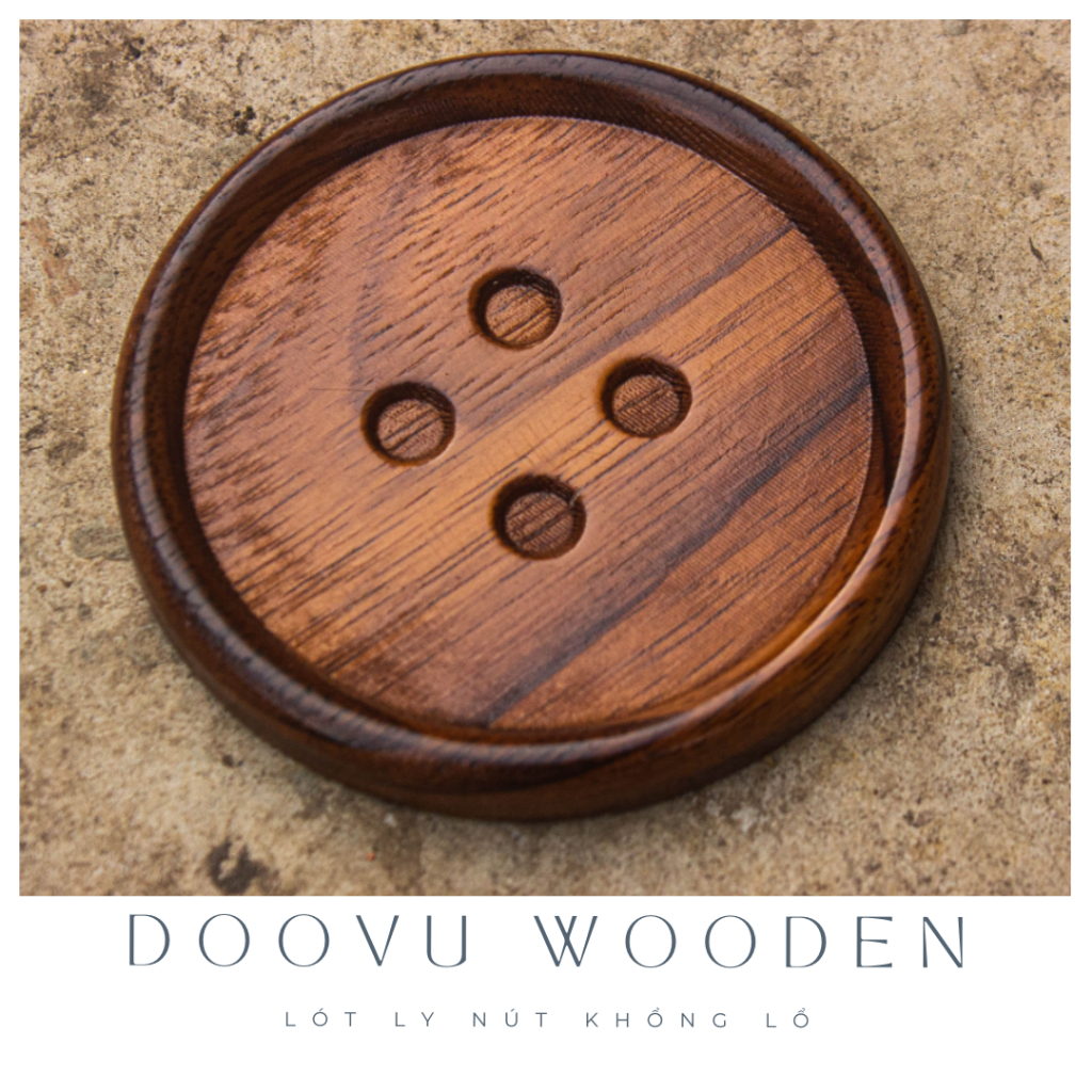 Giant button-shaped wooden coasters made from high-quality redwood, no ...