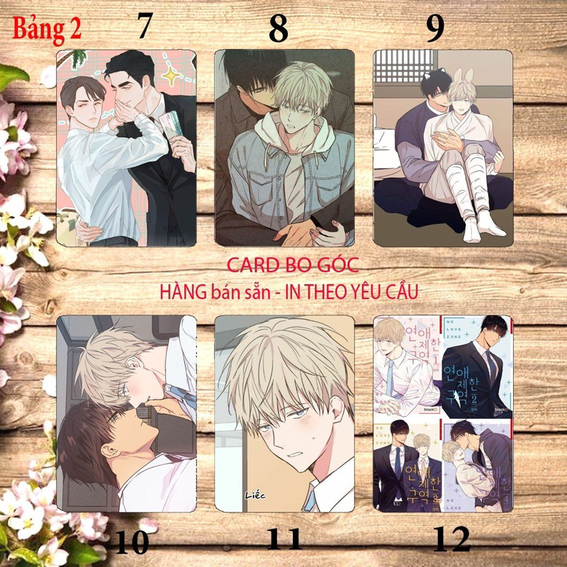 No love zone yaoi card 6 different photos with rounded corners / No ...