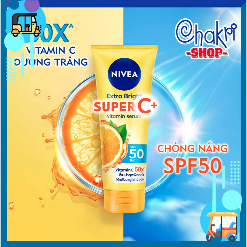 Nivea Super C+ Vitamin Serum Extra Brightening Body Essence SPF 50PA ...