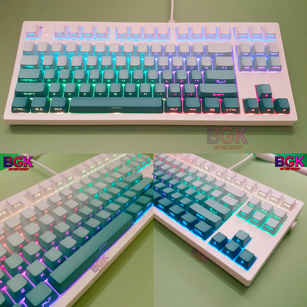 Keycap Green Gradient Green Gradient Green 130 Keys Cross-LED Keys,PBT ...