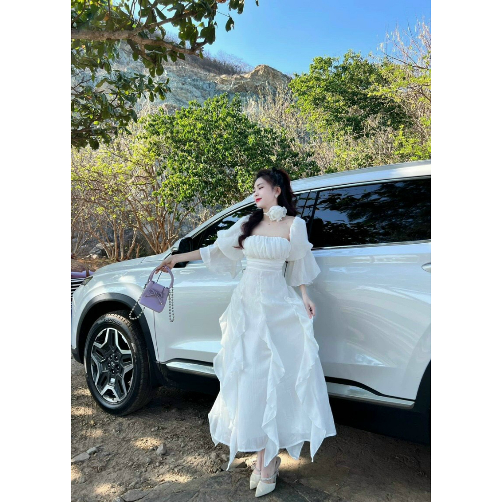 Women's maxi Chiffon Design Dress, Flared Chest maxi Dress With ...