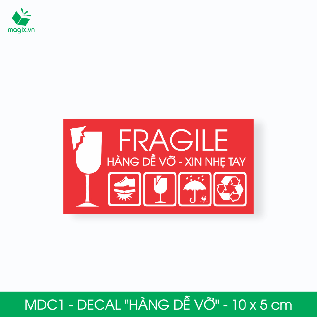Mdc1 - 10x5 cm - 500 Decal Fragile - Fragile Sticker - Sticker With ...