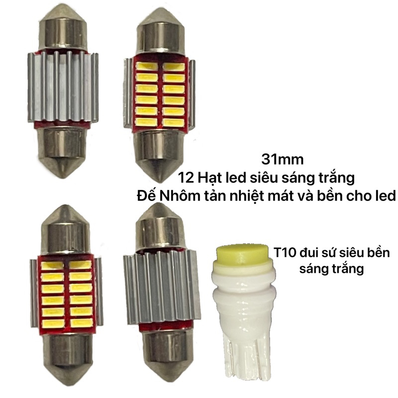 T10 led bulb with durable ceramic base, super bright 2-headed pig bulb ...