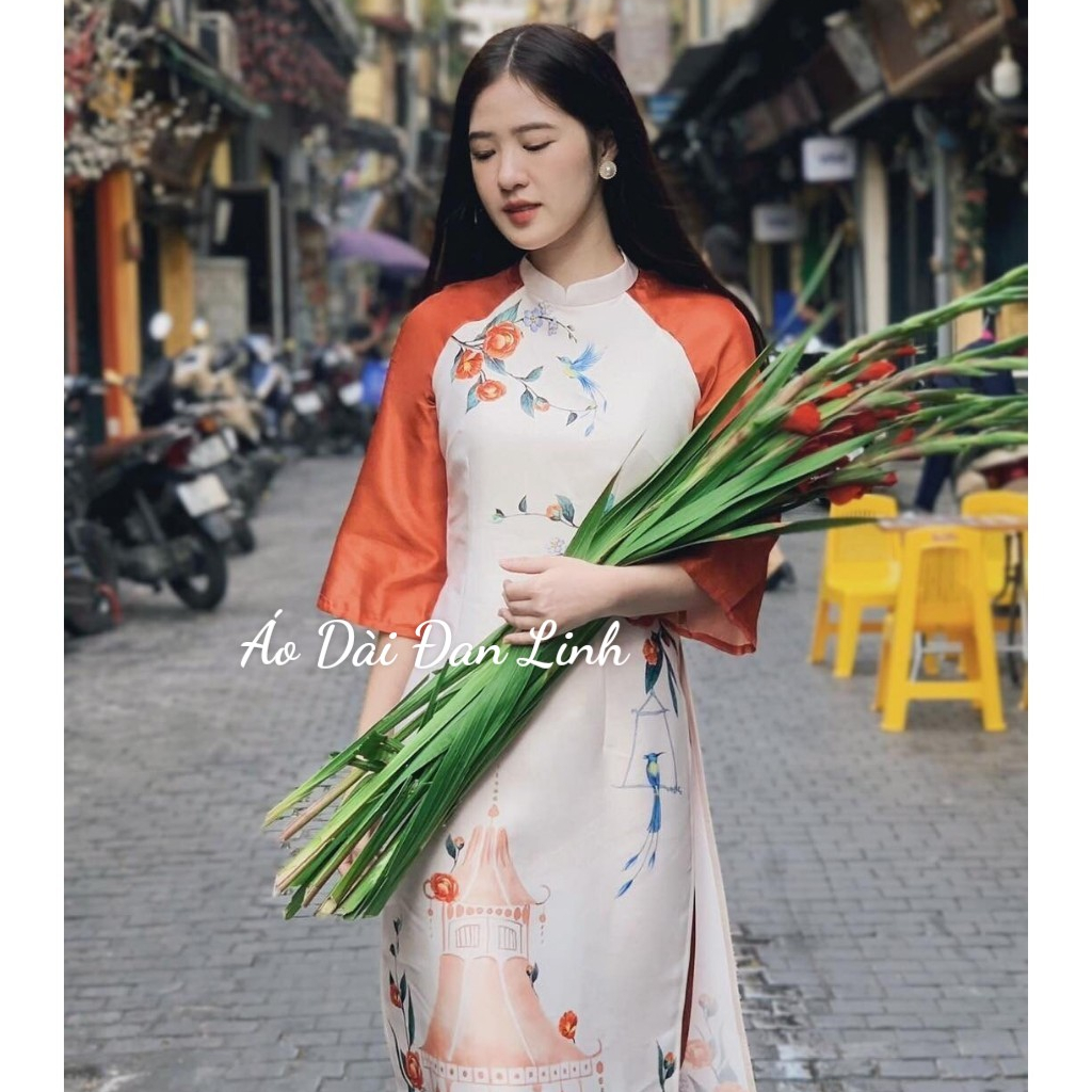 All colors Modern Ao Dai with silk sleeves - Dan Linh Ao Dai | Shopee ...