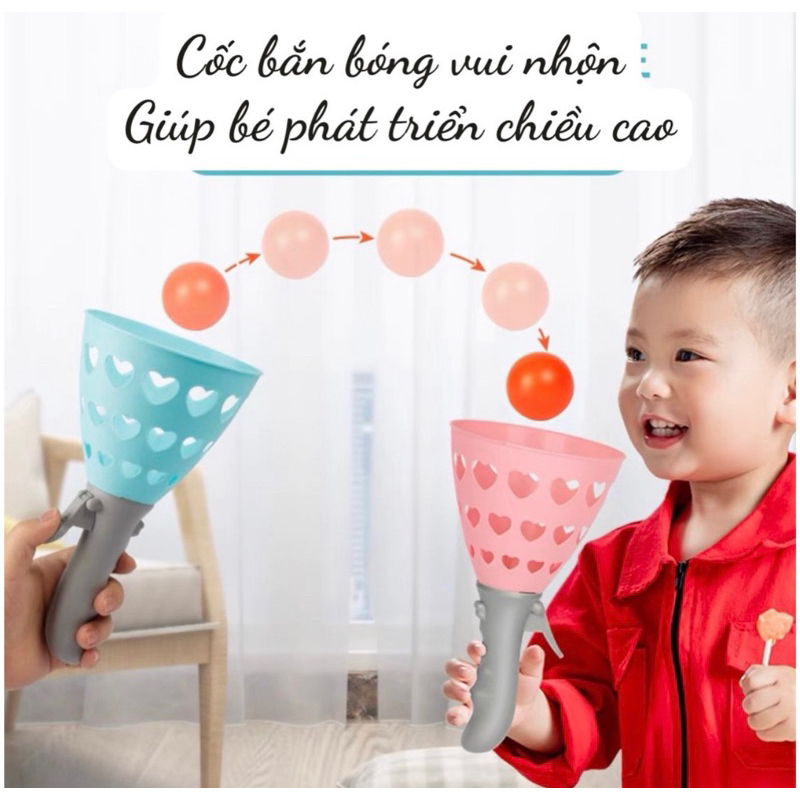 Fun ball shooting cup toy set of 2 cups with 4 balls included, ball ...