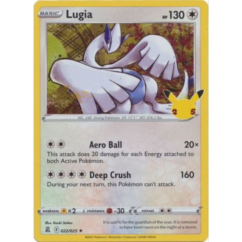 Tcg Lugia Pokemon Card - 022/025 - Holo Rare single anniversary LP/NM ...