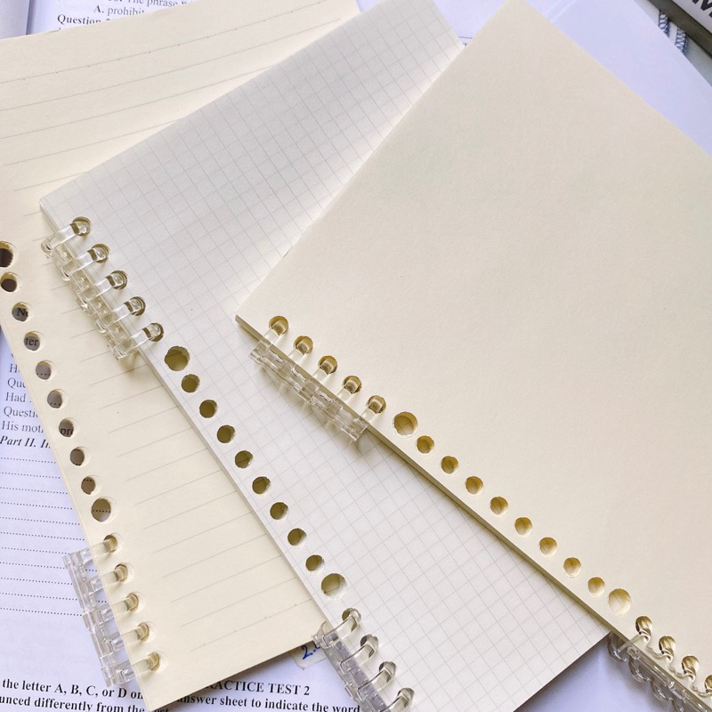 Refill line/checkered/dot grid paper binder A5-20 holes 60 sheets ...