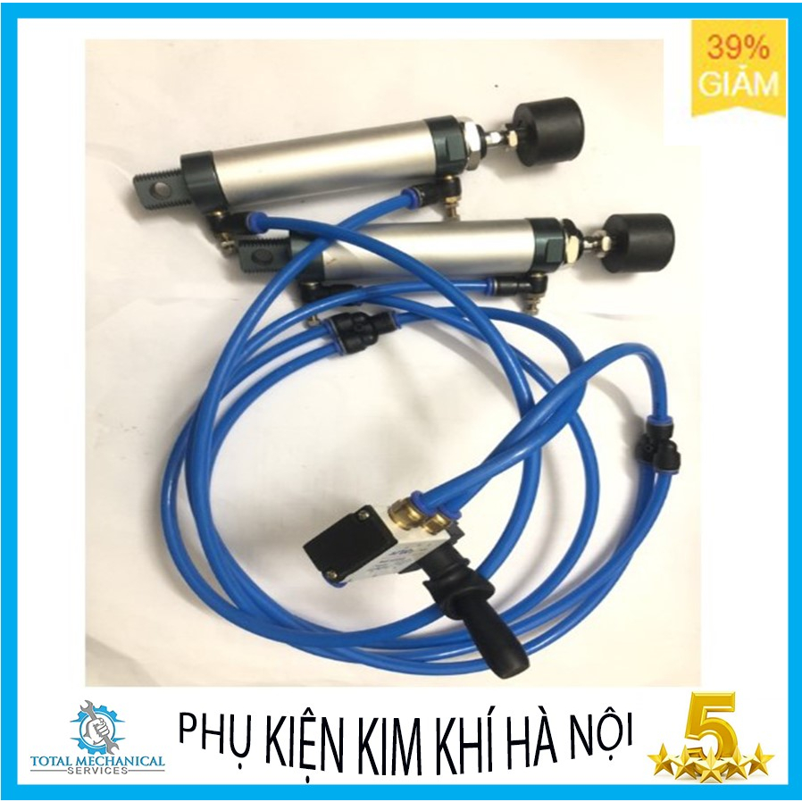 Workpiece clamp cylinder set (2 cylinders + 1 hand lever valve) as ...