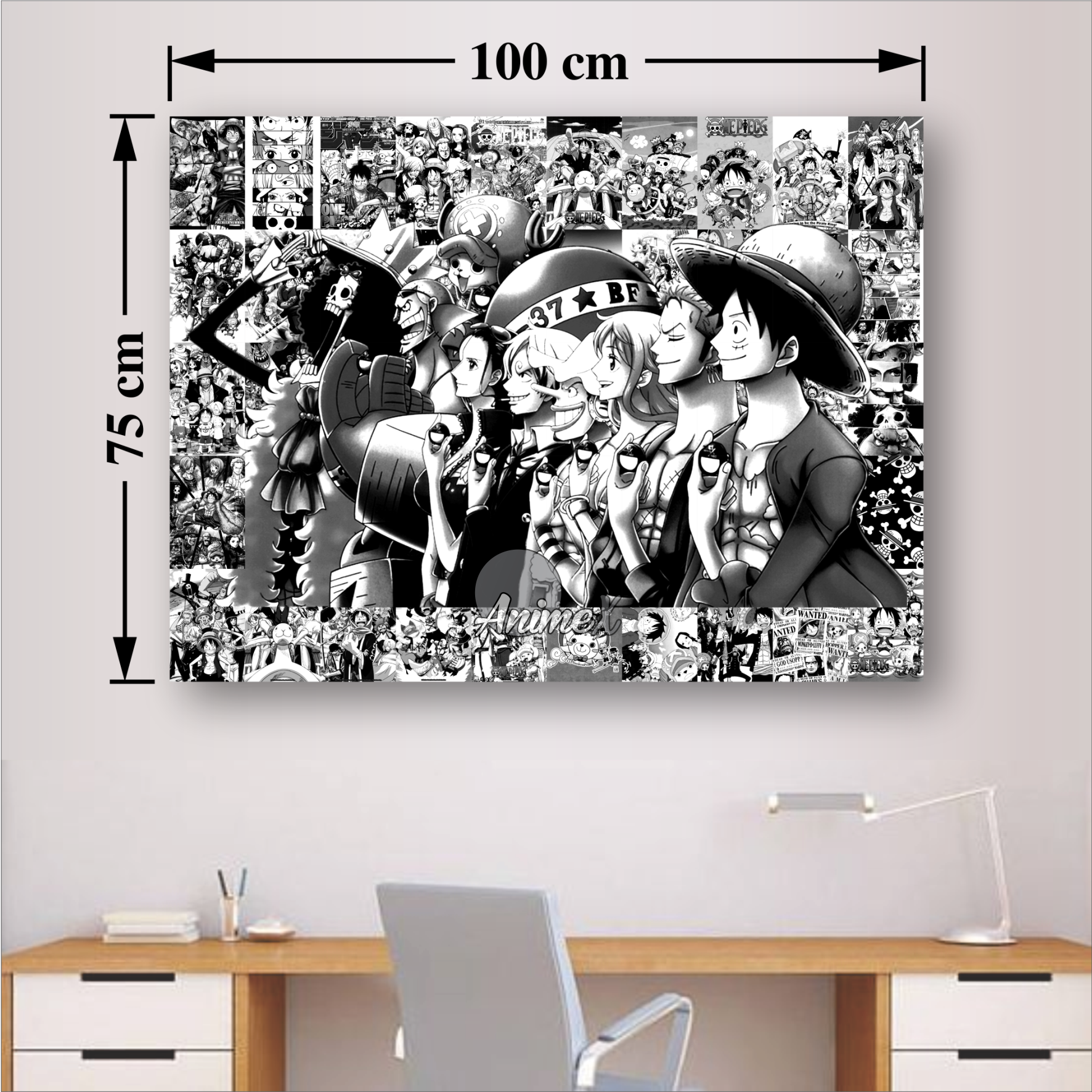 Onepiece anime sticker Set combo manga wall decal with glue to decorate ...