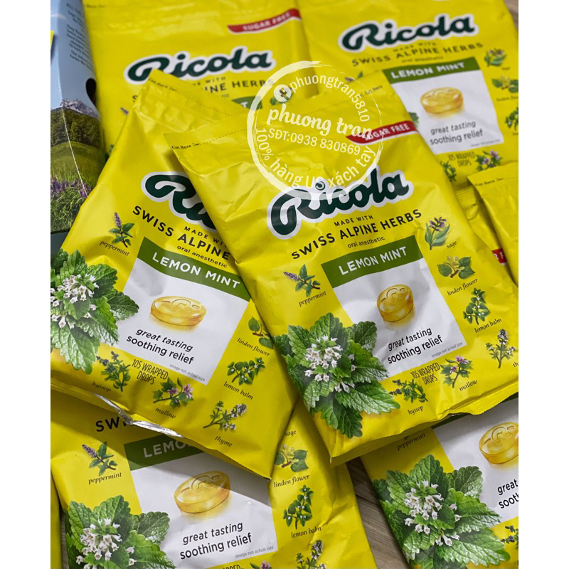 Ricola LemonMint sugar-free cough lozenges 105 tablets | Shopee Philippines