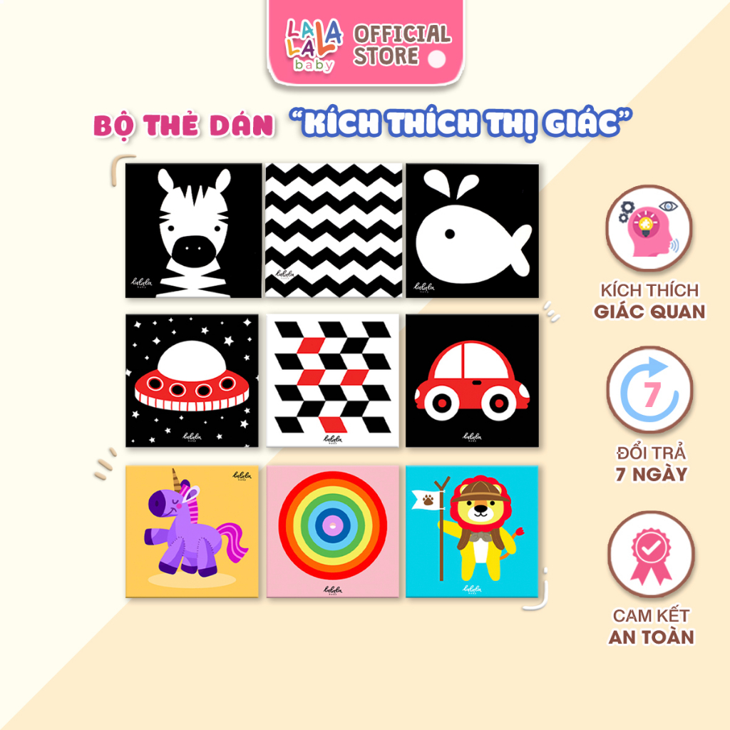 Set of 6 VISUAL STIMULATION wall stickers for newborn Lalala Baby helps ...