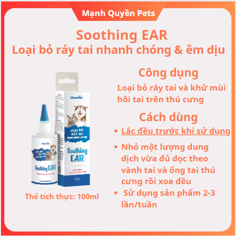 Soothing Ear dog and cat Ear cleaning solution - Removes earwax quickly ...