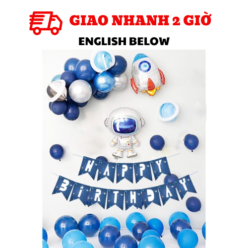 PHG63 blue astronaut theme birthday balloon decoration set | Shopee ...