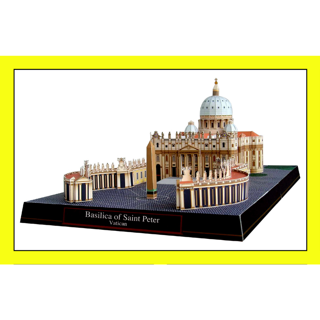Vatican city architecture 3D paper model assembly kit - Saint Peter ...