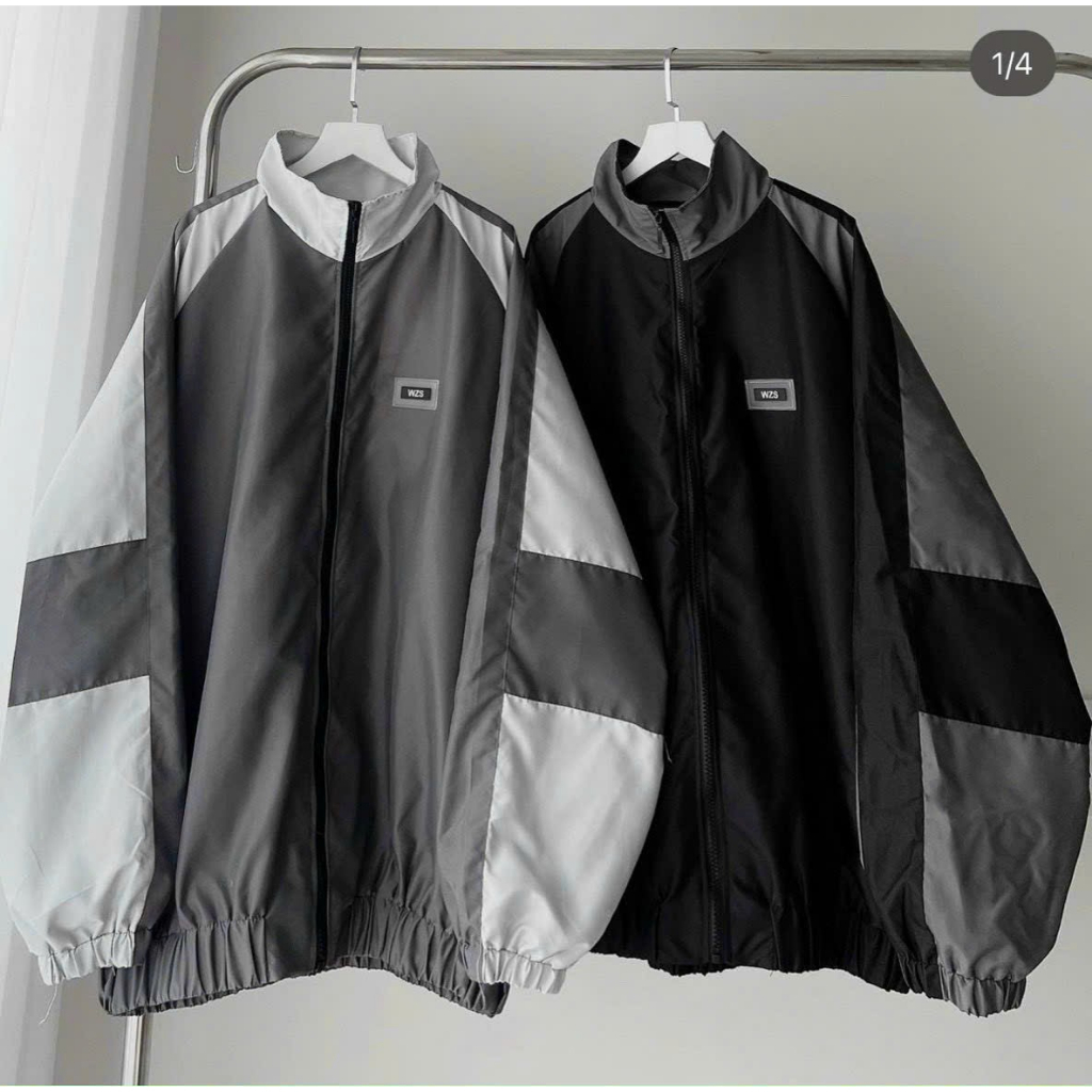 WZS LOGO UmbrellaJacket Men and Women Ulzzang Unisex Loose Form Plain ...