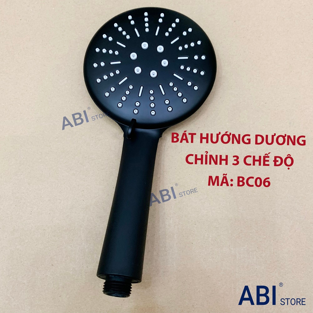 3-mode adjustable shower bowl with black powder coating BC06 (large ...
