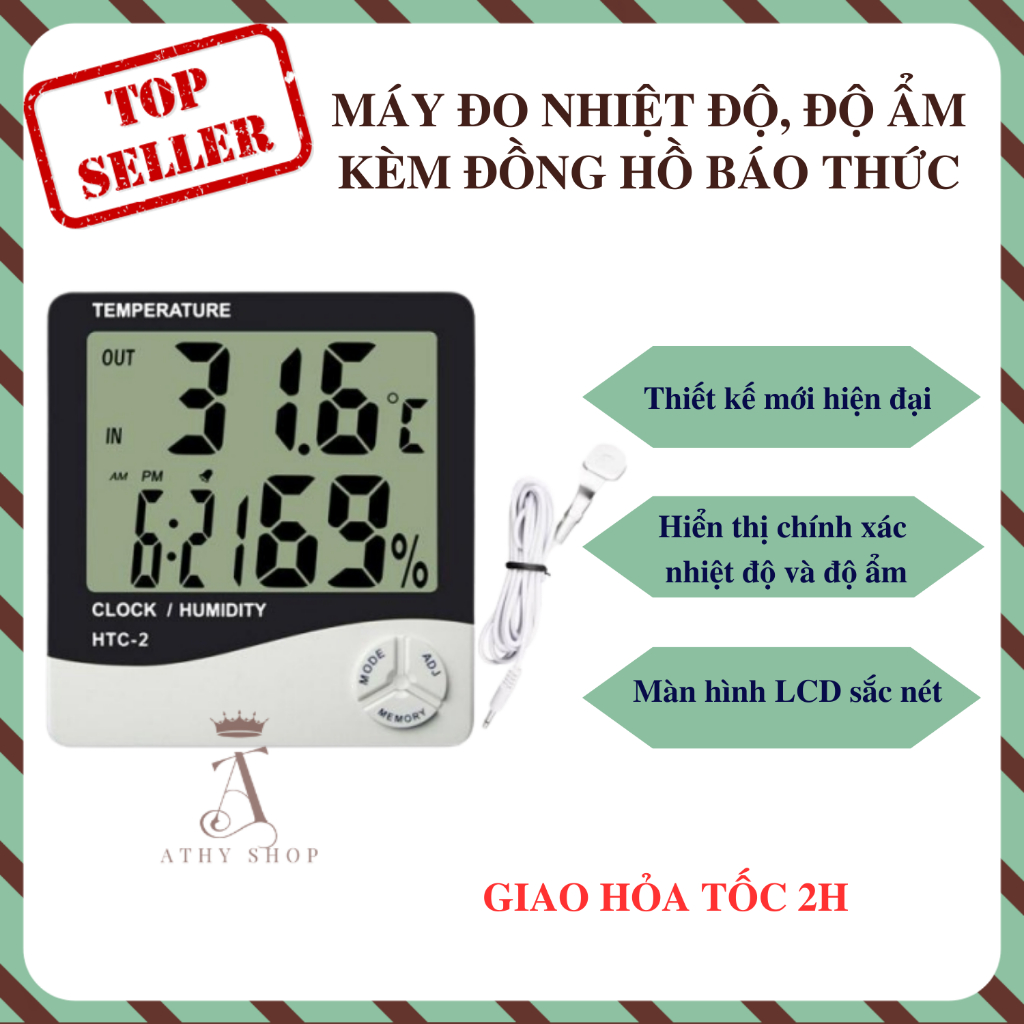 TEMPERATURE AND HUMIDITY DISPLAY CLOCK with electronic screen alarm ...