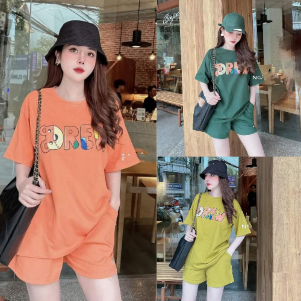 Women's home wear Set short sleeve Women's Set of shorts, loose-fitting ...