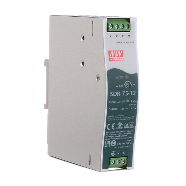 Meanwell POWER SUPPLY SDR-75-12, SDR-75-24, SDR-75-48 | Shopee Philippines