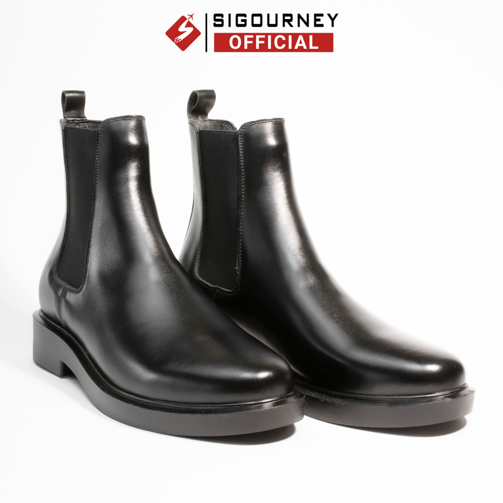 Men's High-top Chelsea BOOTS Round Toe SIGOURNEY Wrinkle-Resistant ...