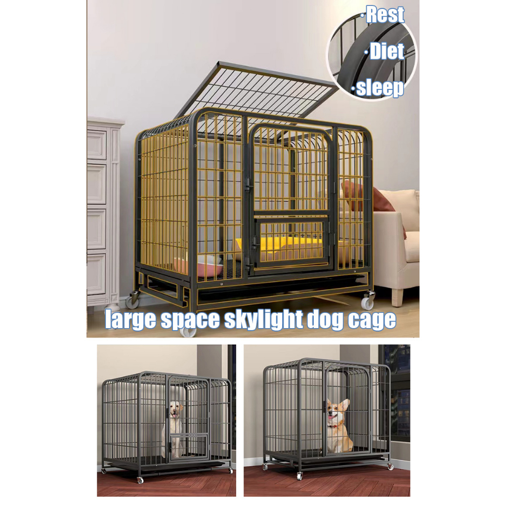 Cage for Dogs Large Size Dog Cage Portable Square Dog Cage With Bedpan ...