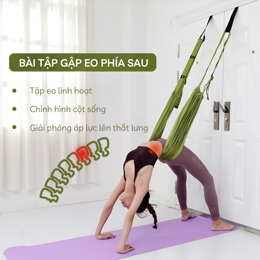 Excellent Pilates Elastic Hammock Rope, Adjustable Length Aerial Yoga ...