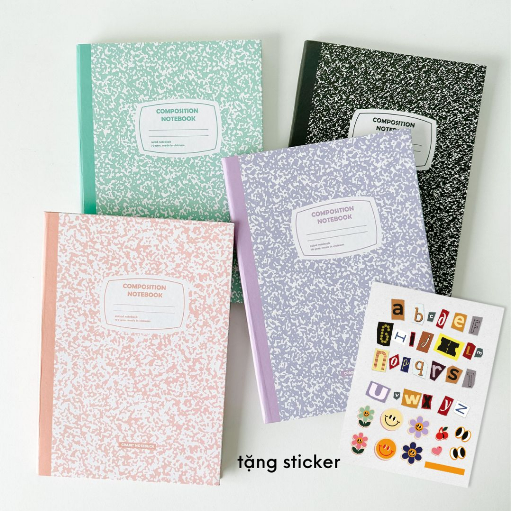 Notebook 200 300 500 hardcover pages with dot grid and free Crabit ...