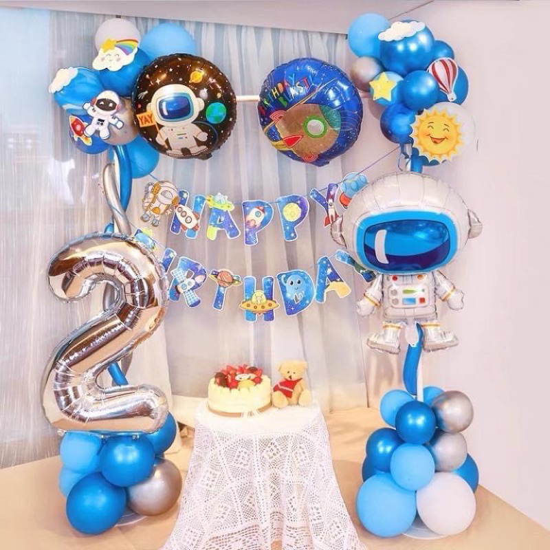Square Frame Birthday Set with Astronaut Balloon | Shopee Philippines