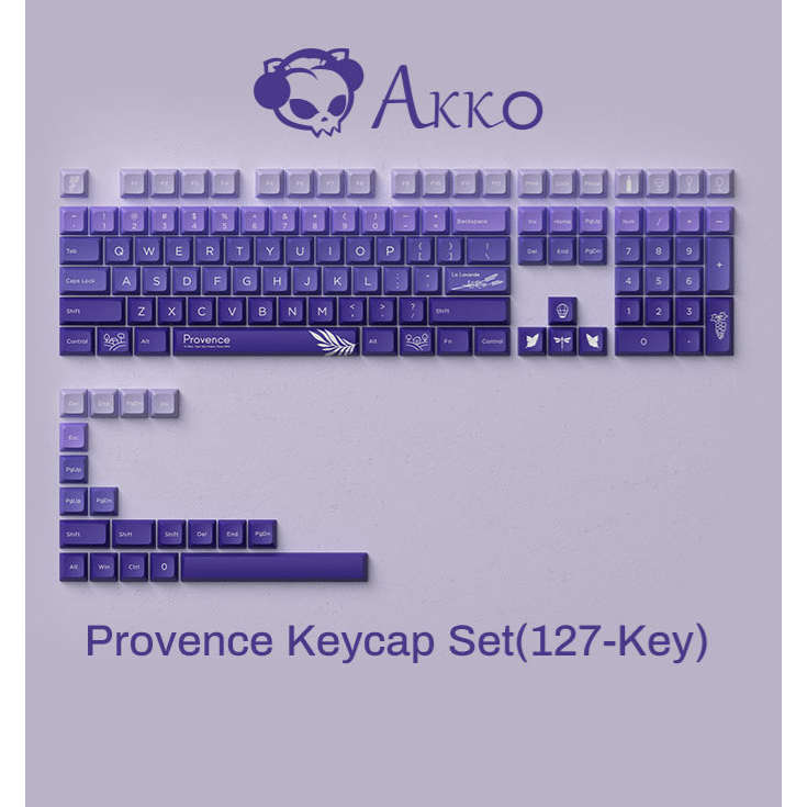 Akko Provence keycap Set (PBT Double Shot / JDA profile / 127 Buttons ...