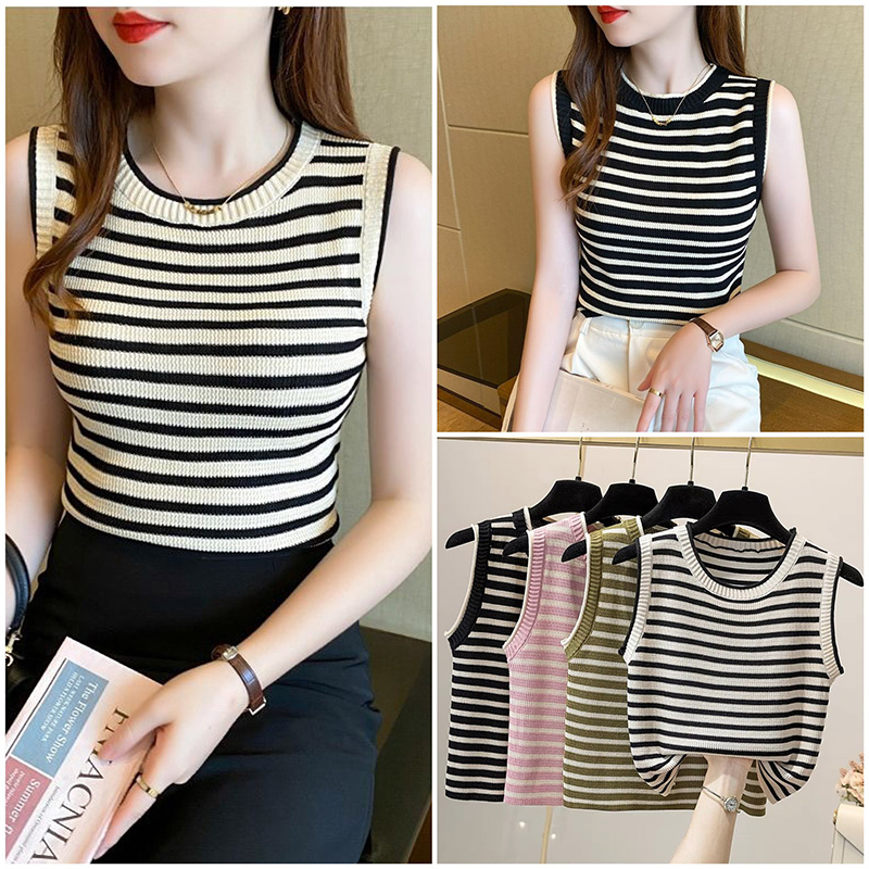 Mongtoghi wool plaid women's tank top Sleeveless Round neck, body ...