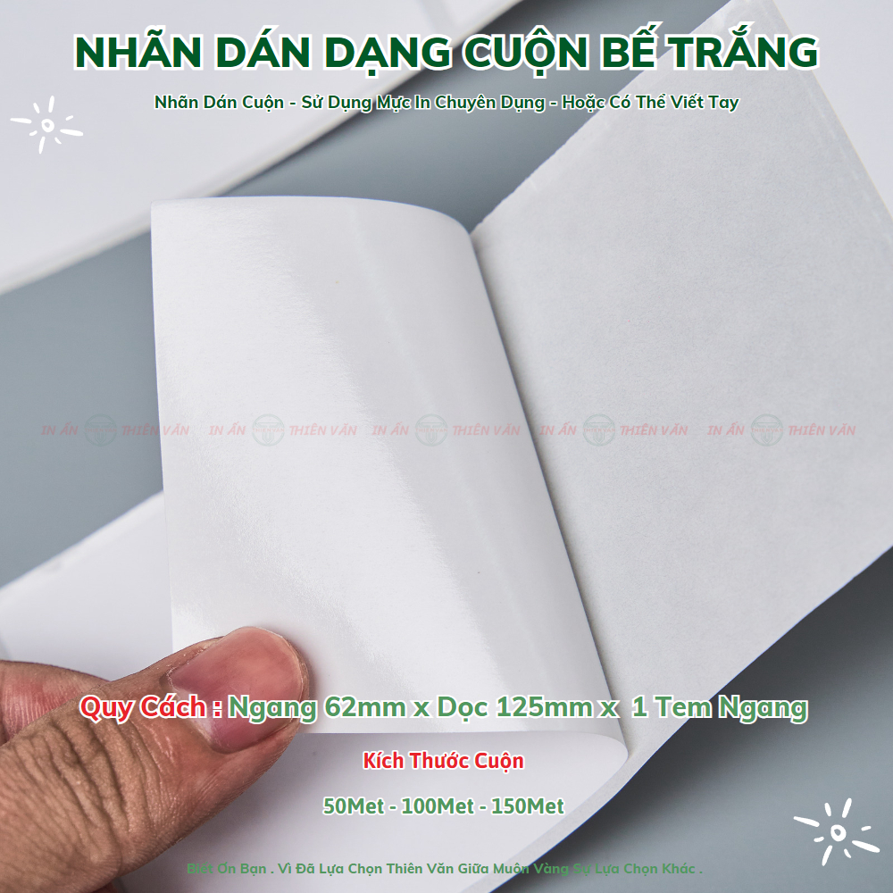 White Roll Stamp Sticker - Horizontal 62mm x Vertical 125mm x 1 ...